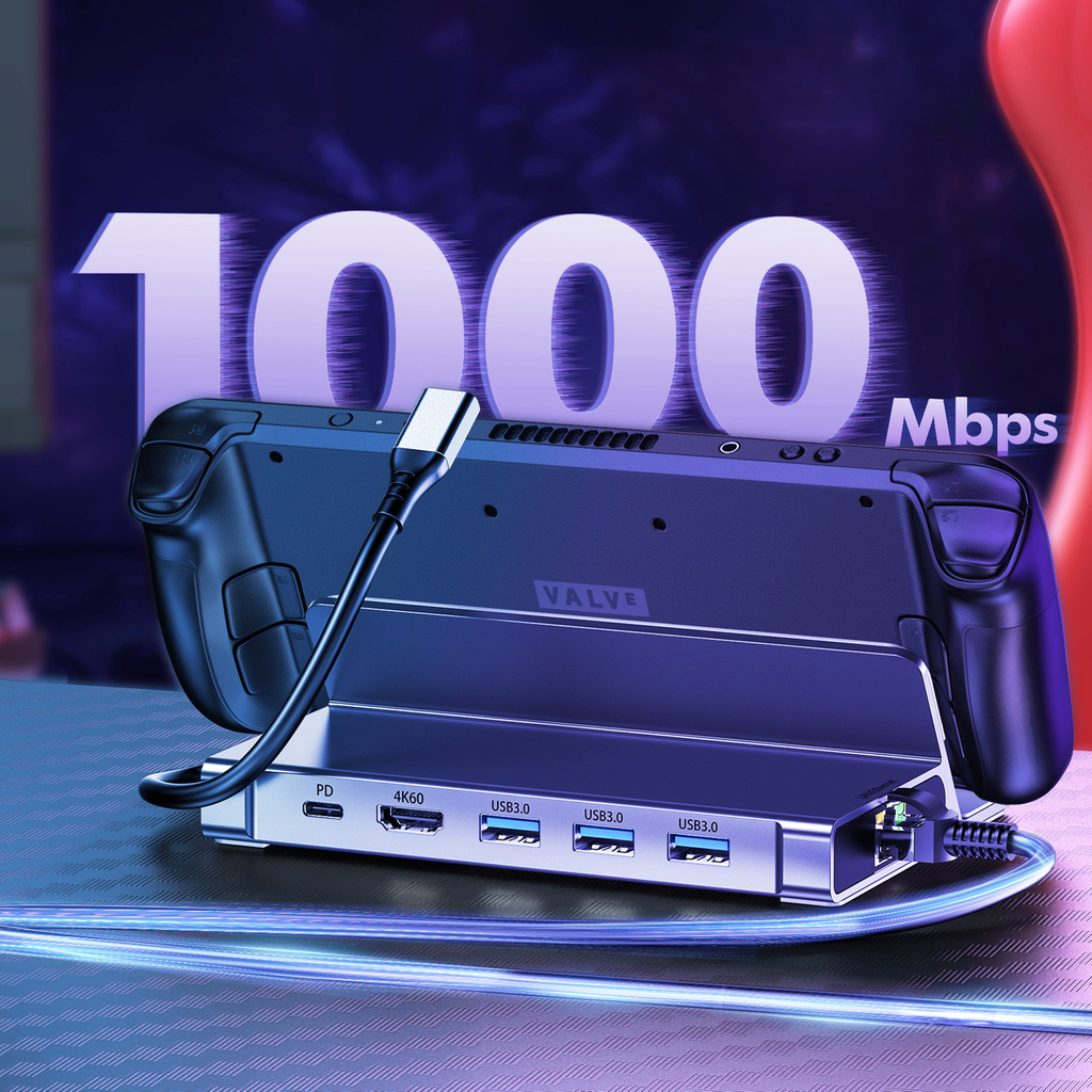 Choetch M52 HUB for Steam Deck USB-C - USB-C PD/USB-A/HDMI/RJ45 - Gray ...