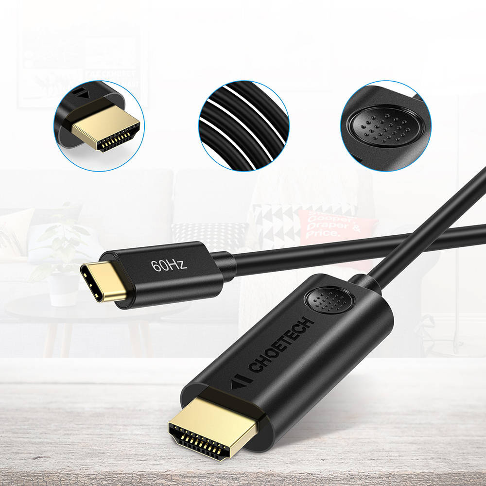 Choetech one-way cable adapter adapter from USB Type C (male) to HDMI 2 ...